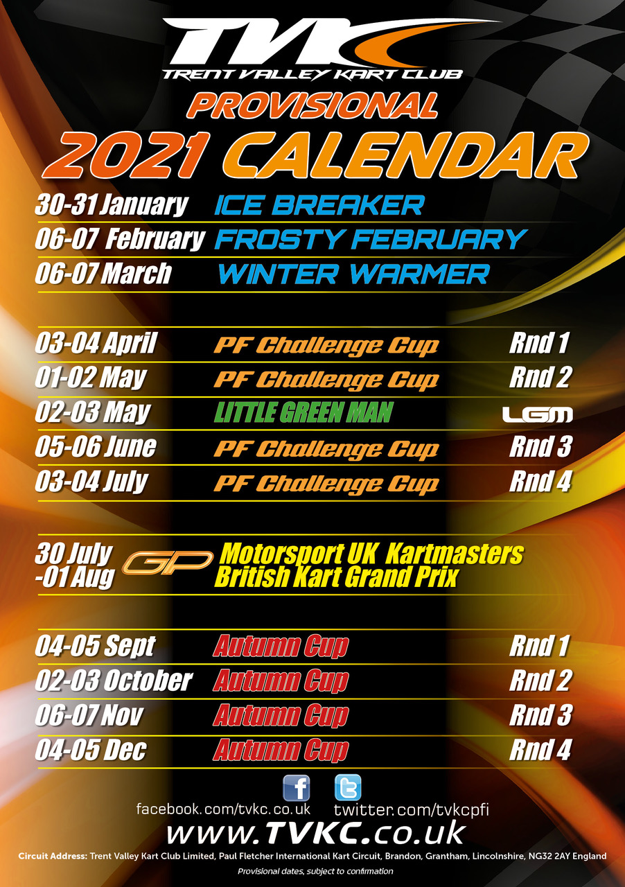 Here it is... our 2021 Race Calendar! - TVKC